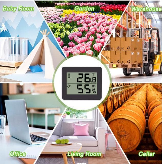 Mini Hygrometer / Termometer LCD Svart - Elgiganten