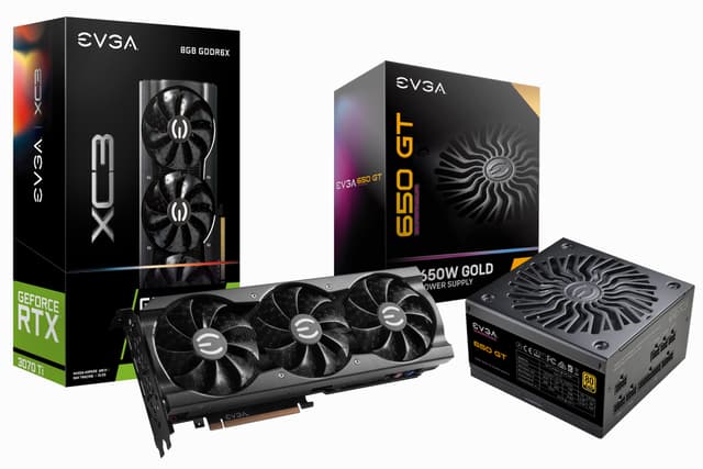 EVGA GeForce RTX 3070 Ti XC3 ULTRA GAMING + EVGA SuperNOVA 650W GT PSU ...