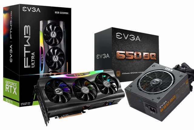 EVGA GeForce RTX 3070 Ti FTW3 ULTRA GAMING + EVGA 650W BQ BU ...