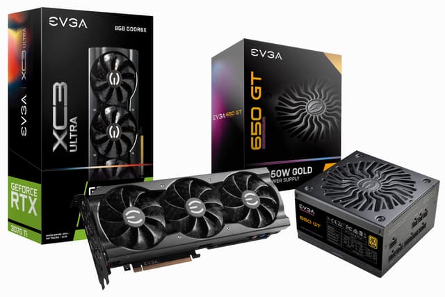 EVGA GeForce RTX 3070 Ti XC3 GAMING + EVGA SuperNOVA 650W GT PSU BU ...