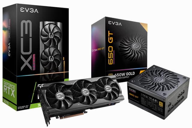 EVGA GeForce RTX 3070 XC3 ULTRA GAMING + EVGA SuperNOVA 650W GT PSU BU ...