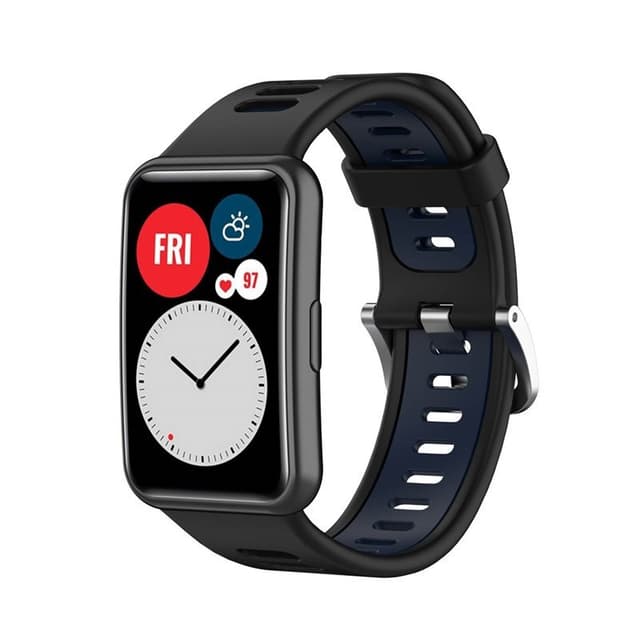Twin Sport Armband Huawei Watch Fit - Svart/blå - Elgiganten - Elgiganten
