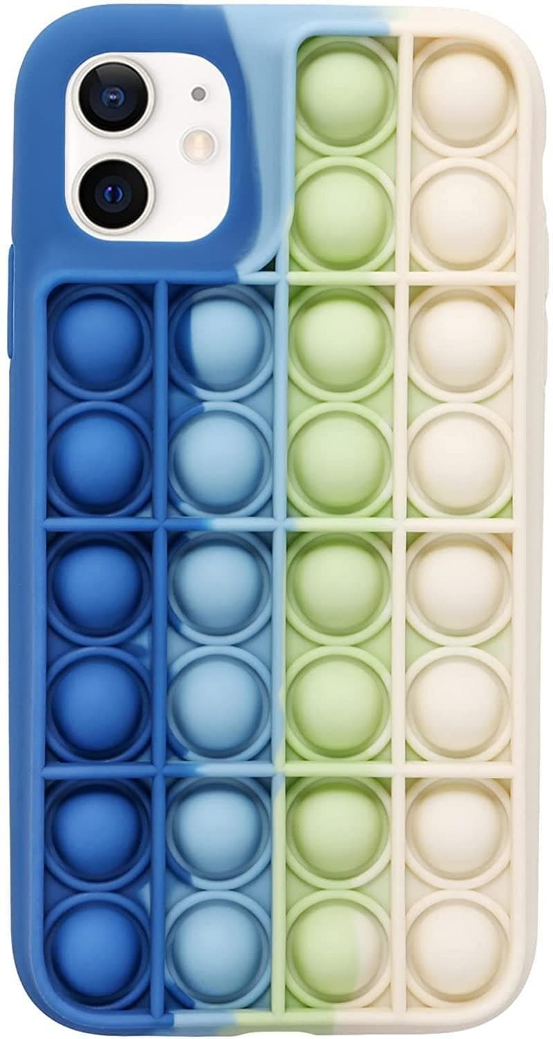 iPhone 12 Pro Max skal Fidget bubblor silikon Blå/grön/vit - Elgiganten