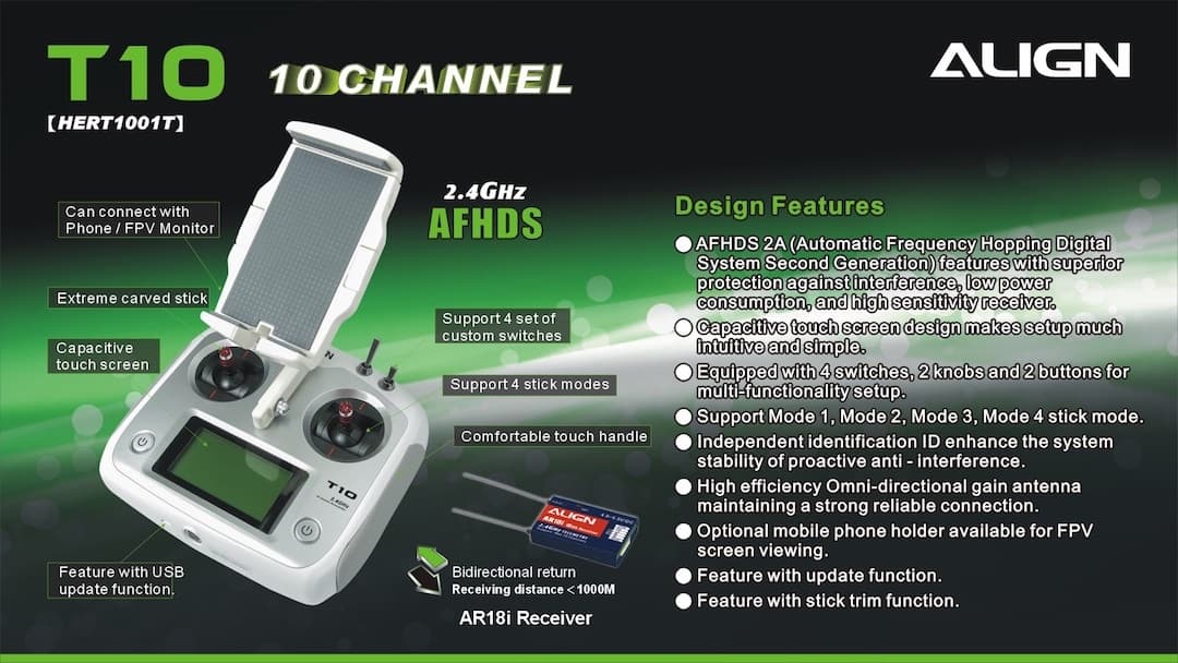 Align T10 Transmitter set 10channel - Elkjøp