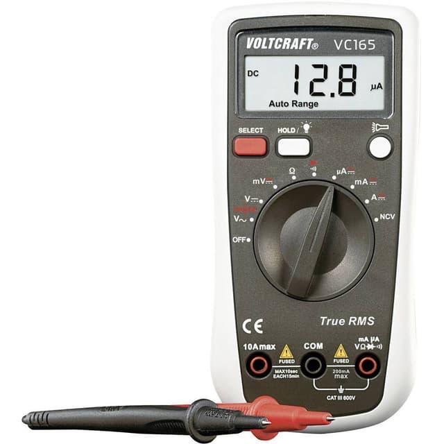 VOLTCRAFT VC165 TRMS Handmultimeter digital CAT III 600 V Display ...