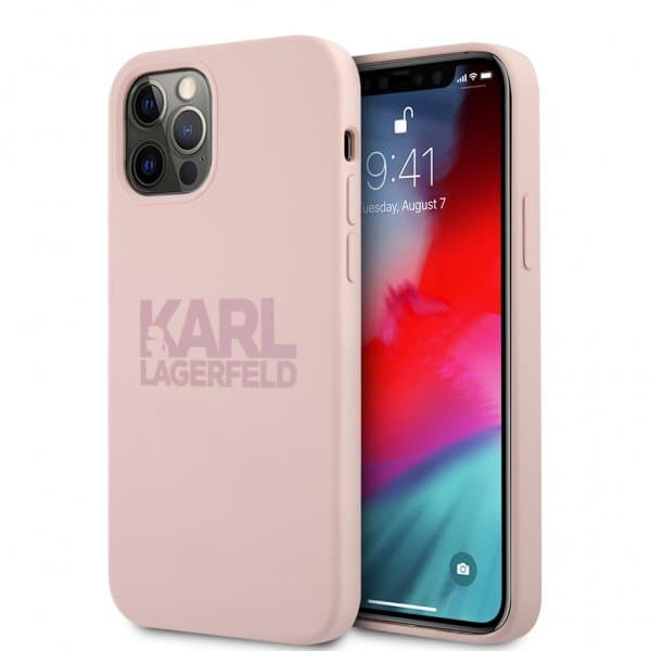 Karl Lagerfeld iPhone 12 Pro Max Deksel Stack Logo Rosa - Elkjøp
