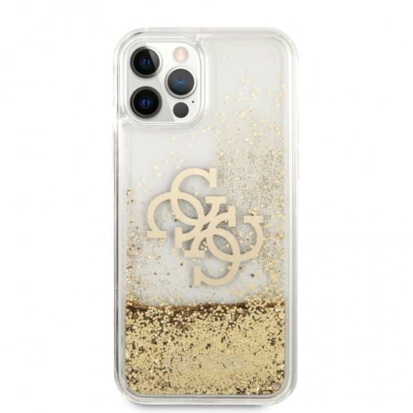 Guess iPhone 12/iPhone 12 Pro Deksel Liquid Glitter Gull Klar - Elkjøp ...
