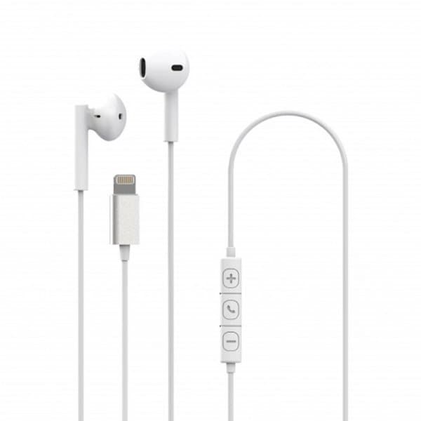 XQISIT Kuulokkeet Button Type Headset Lightning Valkoinen - Gigantti