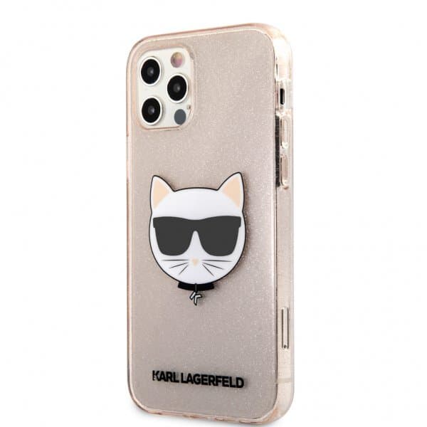 Karl Lagerfeld iPhone 12/iPhone 12 Pro Deksel Choupette Glitter Gull ...