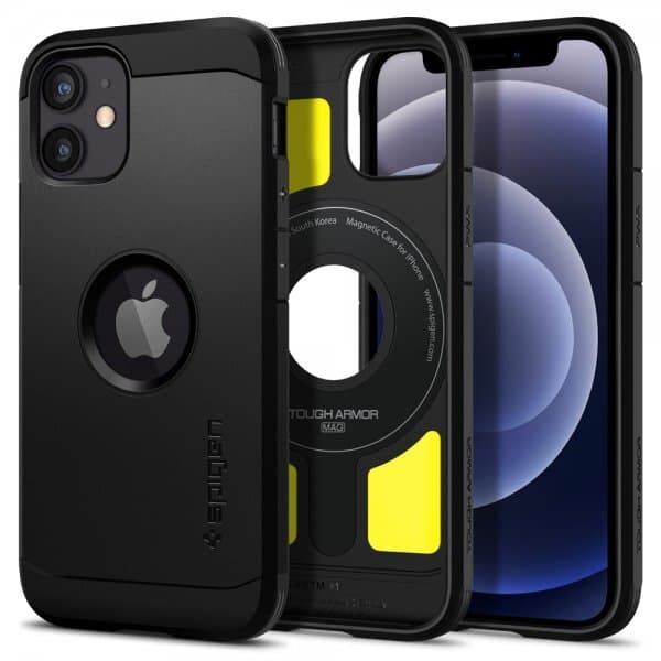 Spigen iPhone 12 Mini Deksel Tough Armor Mag Svart - Elkjøp