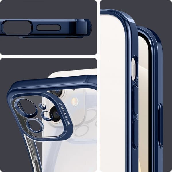 Spigen iPhone 12 Deksel Optik Crystal Chrome Blue - Elkjøp