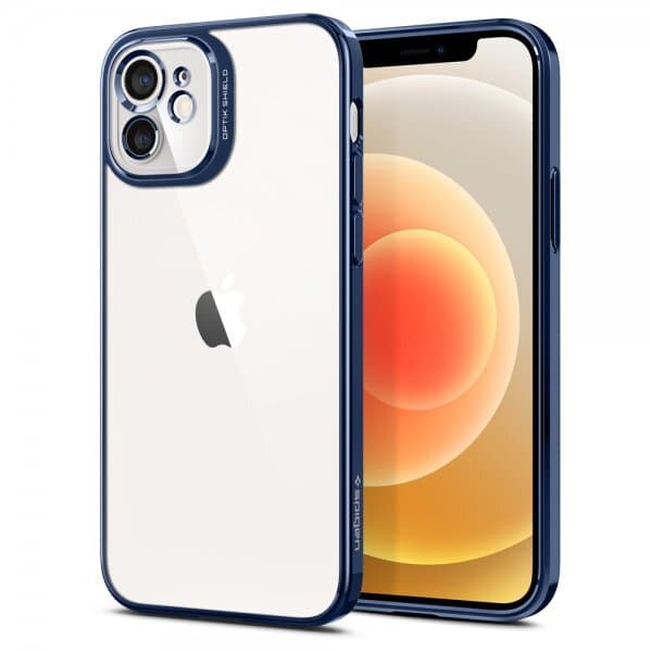 Spigen iPhone 12 Deksel Optik Crystal Chrome Blue - Elkjøp