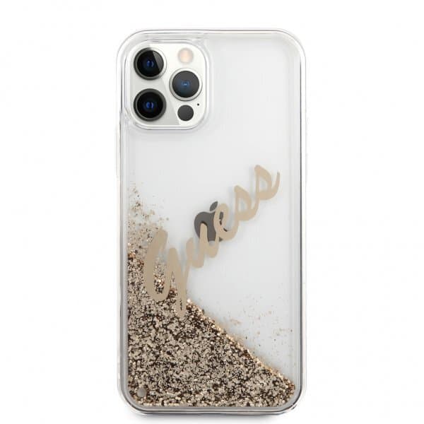 Guess iPhone 12 Pro Max Deksel Liquid Glitter Vintage Gull - Elkjøp ...