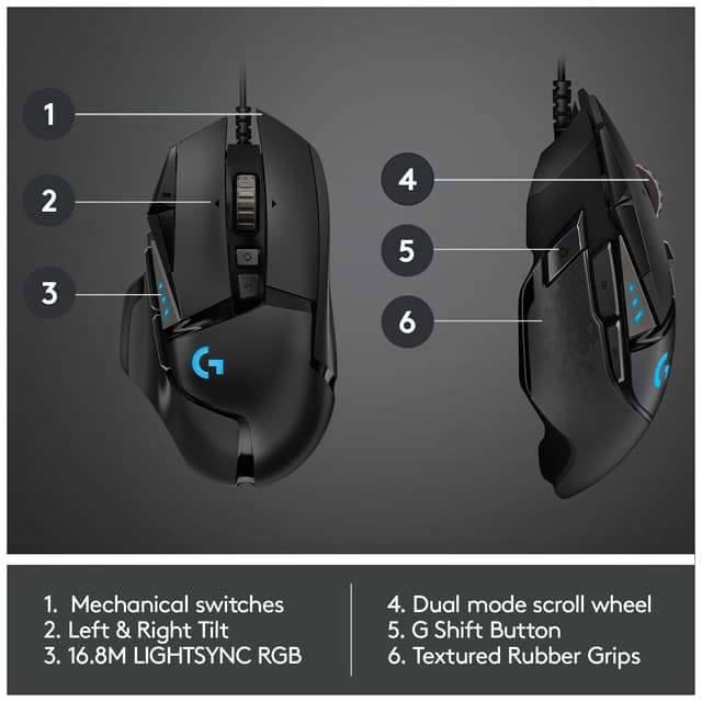 Logitech G502 Hero USB gamingmus (sort) - Elkjøp | Elkjøp
