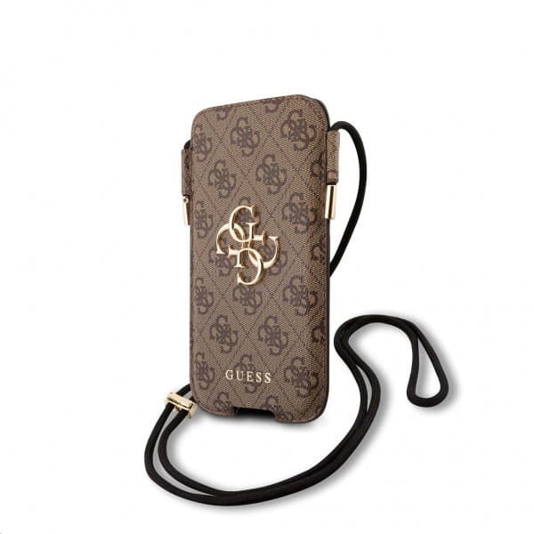 Guess Pouch Script Logo Small/Medium Brun - Elkjøp
