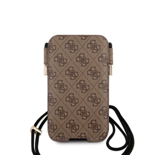 Guess Pouch Script Logo Small/Medium Brun - Elkjøp