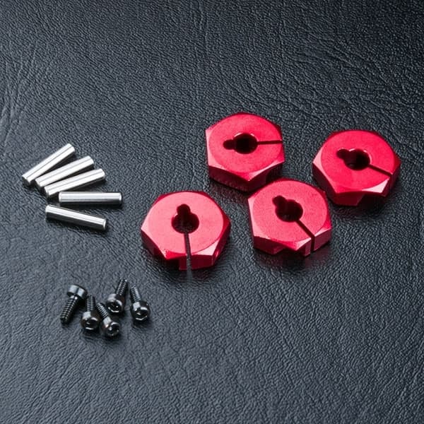 MST-820044R Alum. hex. wheel hubs 4mm (red) (4) - Elkjøp