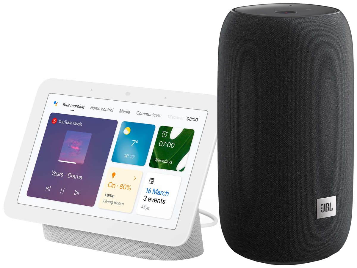 JBL Link Portable Wi-Fi høyttaler med Google Nest Hub 2 samlepakke ...