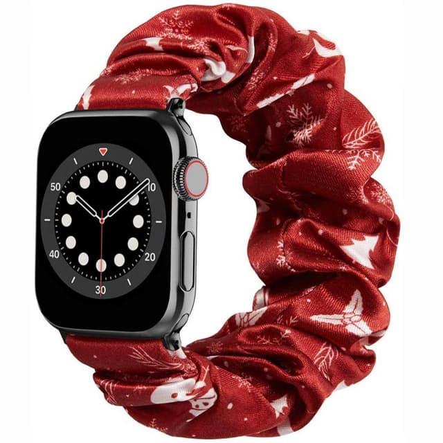 Scrunchie Elastiskt Armband Apple Watch 6 (44mm) - Christmasred ...