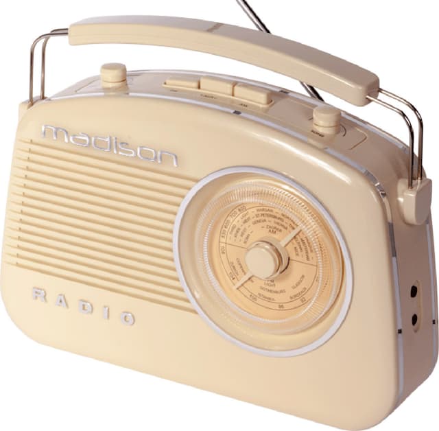 Madison retro radio Bluetoothilla, beige - Gigantti verkkokauppa