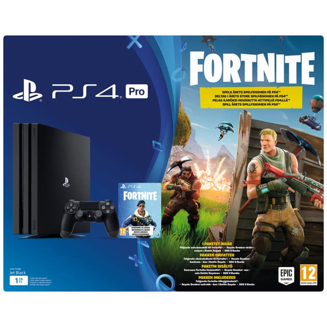 PlayStation 4 Pro 1 TB + Fortnite-peli - Gigantti verkkokauppa