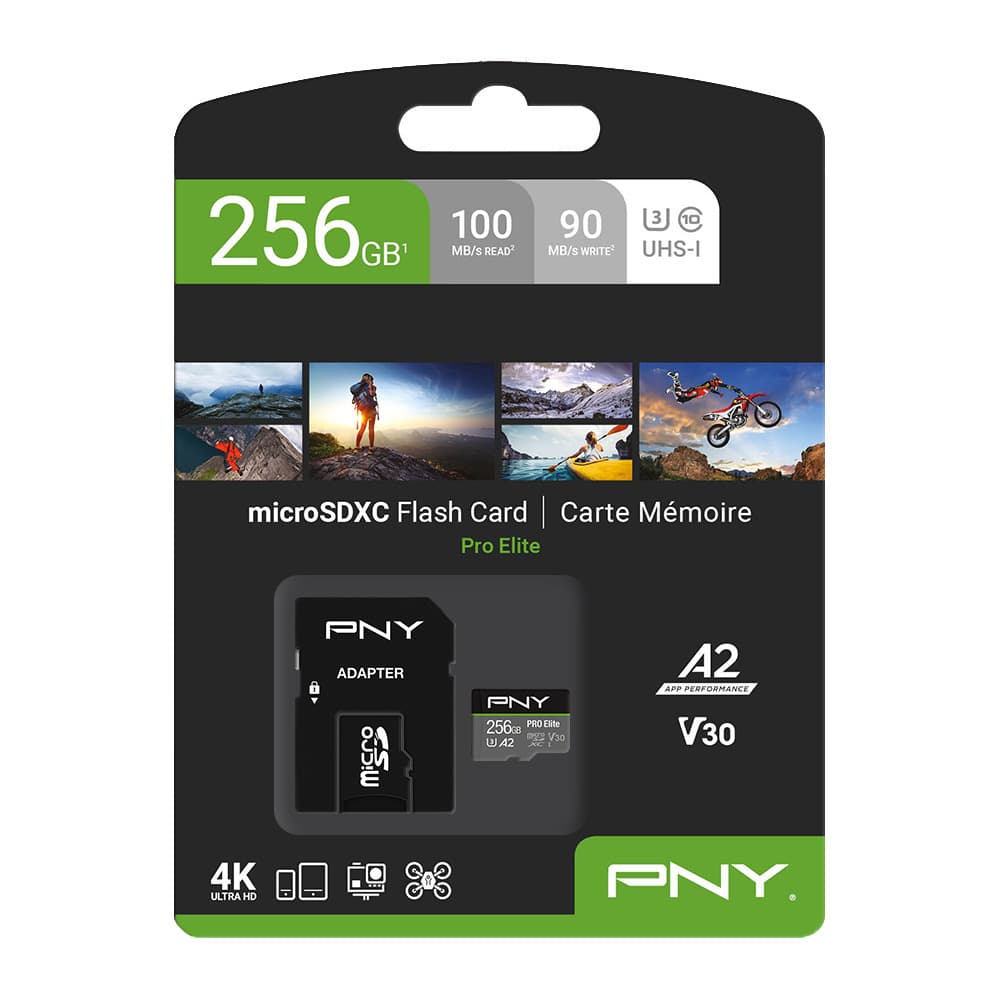 PNY PRO Elite microSD Flash Memory Card Class 10 UHS-I, U3, A2, V30 ...