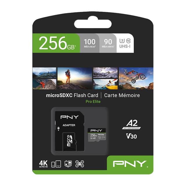 PNY PRO Elite microSD Flash Memory Card Class 10 UHS-I, U3, A2, V30 ...