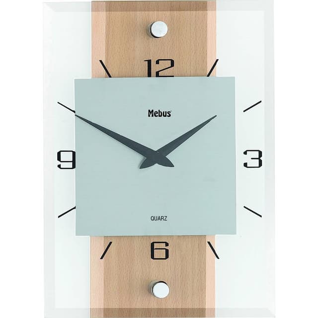 Mebus 18220 Kvarts Väggklocka 20 cm x 28 cm x 5 cm Bok, - Elgiganten