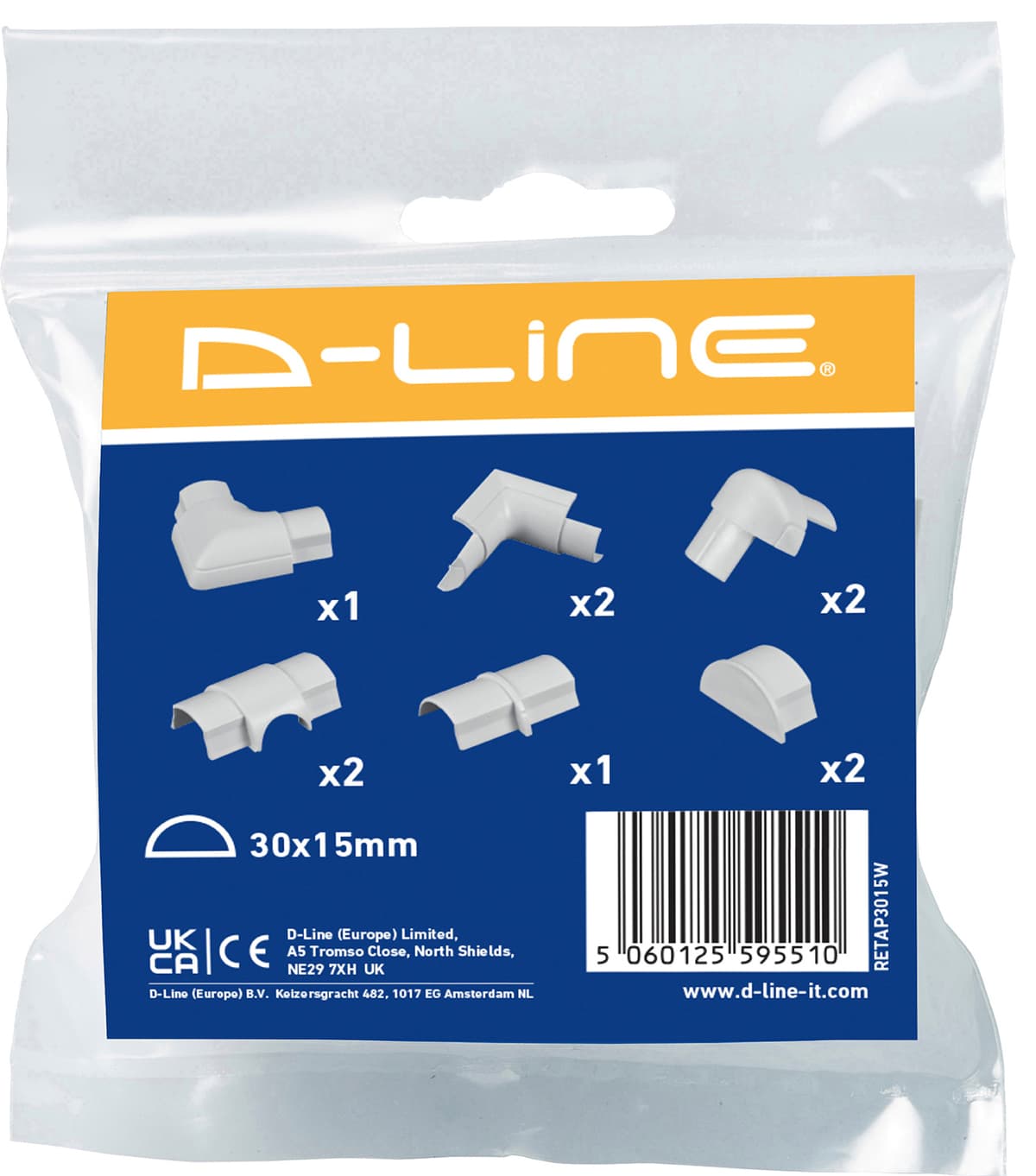 D-Line koblinger for kabelskjuler 30 x 15 mm (hvit) - Elkjøp