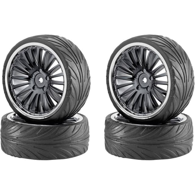 Carson Modellsport 1:10 Vejmodel Komplette hjul On-Road 20 eger Sort 4 ...