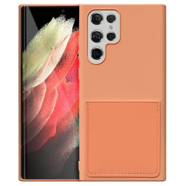 SKALO Samsung S22 Ultra Ultratunn Korthållare TPU-Skal - Orange ...