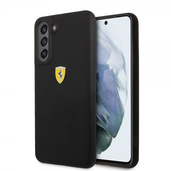 Ferrari Samsung Galaxy S21 FE Cover Metal Logo Sort | Elgiganten ...