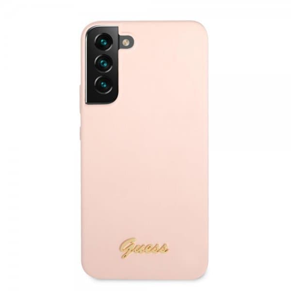 Guess Samsung Galaxy S22 Plus Deksel Script Metal Logo Pale Pink - Elkjøp