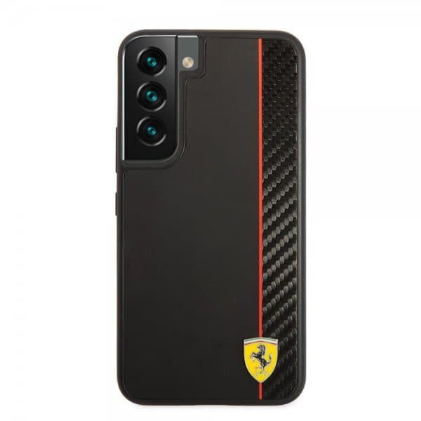 Ferrari Samsung Galaxy S22 Deksel Vertical Stripe Metal Logo Svart - Elkjøp