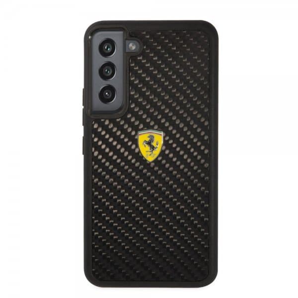 Ferrari Samsung Galaxy S22 Deksel Real Carbon Metal Logo Svart - Elkjøp