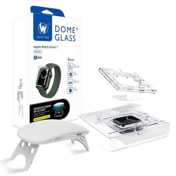 Whitestone Dome Apple Watch 41mm Skjermbeskytter Dome Glass 2-pack - Elkjøp