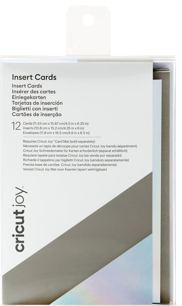 Cricut Joy A6 kortti-insertit 12 kpl (harmaa/hologrammi) - Gigantti