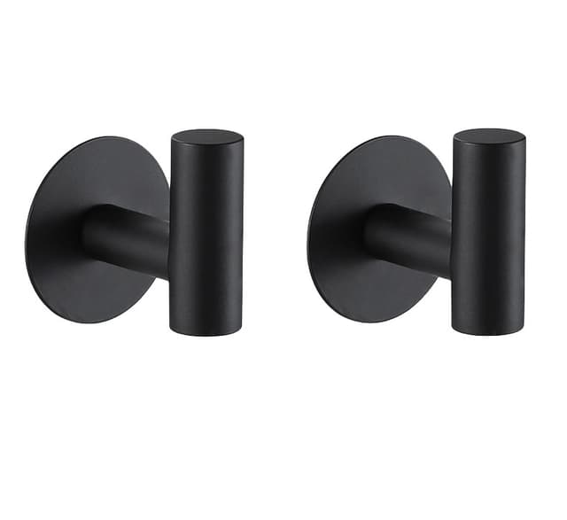 Selvklæbende rustfrie runde kroge 2-pak Sort | Elgiganten | Elgiganten