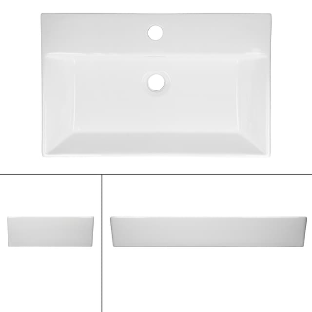 Keramisk vask forfængelighed bordplade vask bassin vask 605 x 365 mm ...