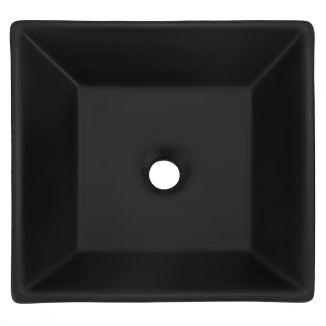 ML-Design keramisk vask i mat sort 41x41x12 cm, firkantet | Elgiganten