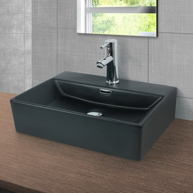 ML-Design mat sort keramisk vask 510x360x130mm | Elgiganten