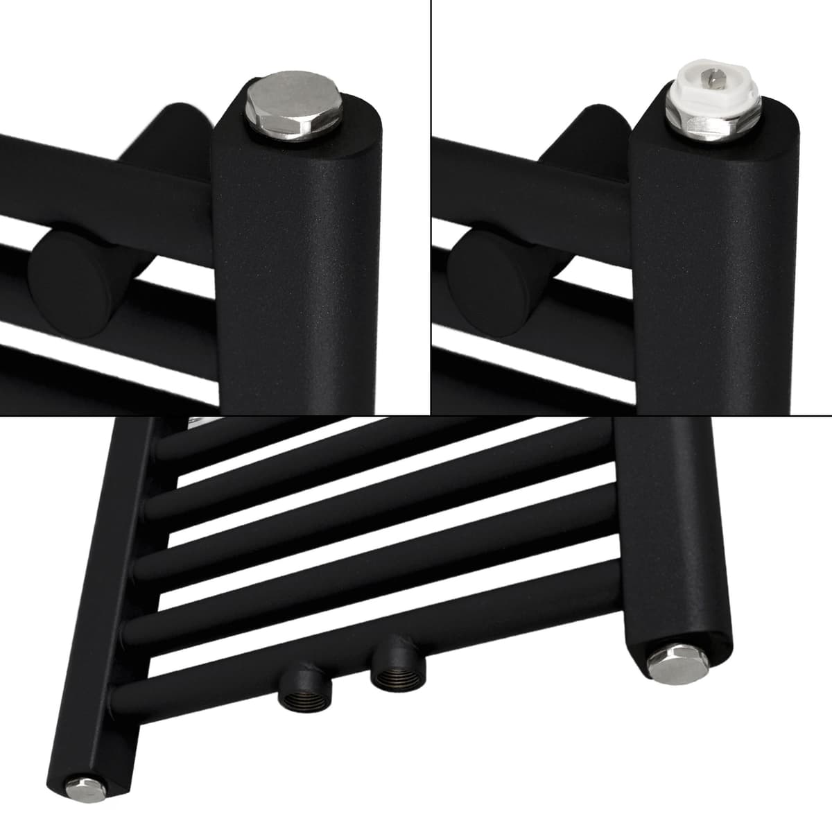 Badrumsradiator Sahara 600x1500 mm svart matt LuxeBath - Elgiganten