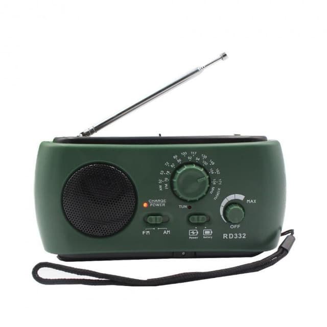 Multifunktionell Vevradio med LED-lampa - FM-radio, USB, Solcell ...