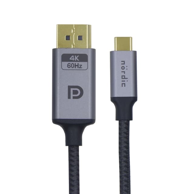 NÖRDIC 0,5m USBC till Displayport kabel UHD 4K 60Hz 21,6Gbps DP Alt ...