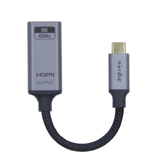 NÖRDIC 0,5m USBC til DisplayPort Cable UHD 4K 60Hz 21.6Gbps DP Alt ...