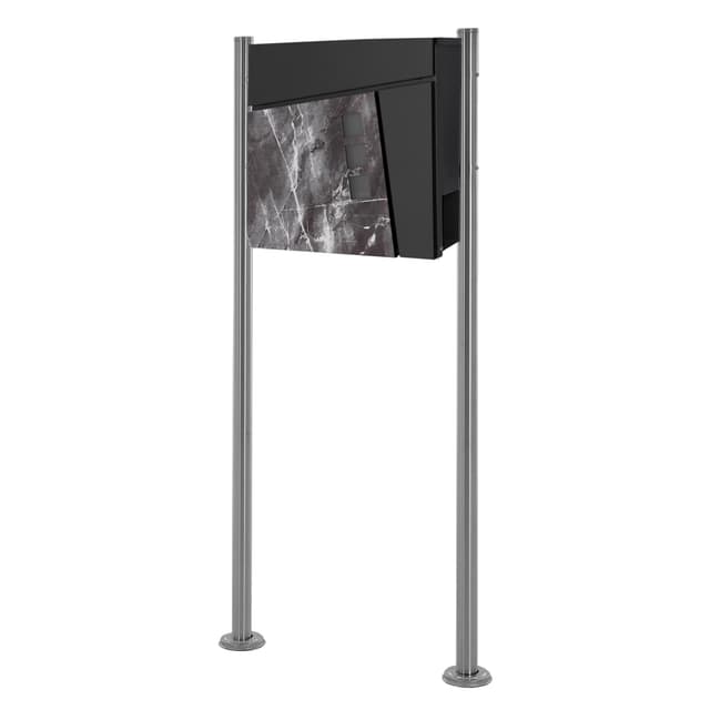 Postkasse med sokkel 37x36,5x11 cm antracit/sort marmor-look ...