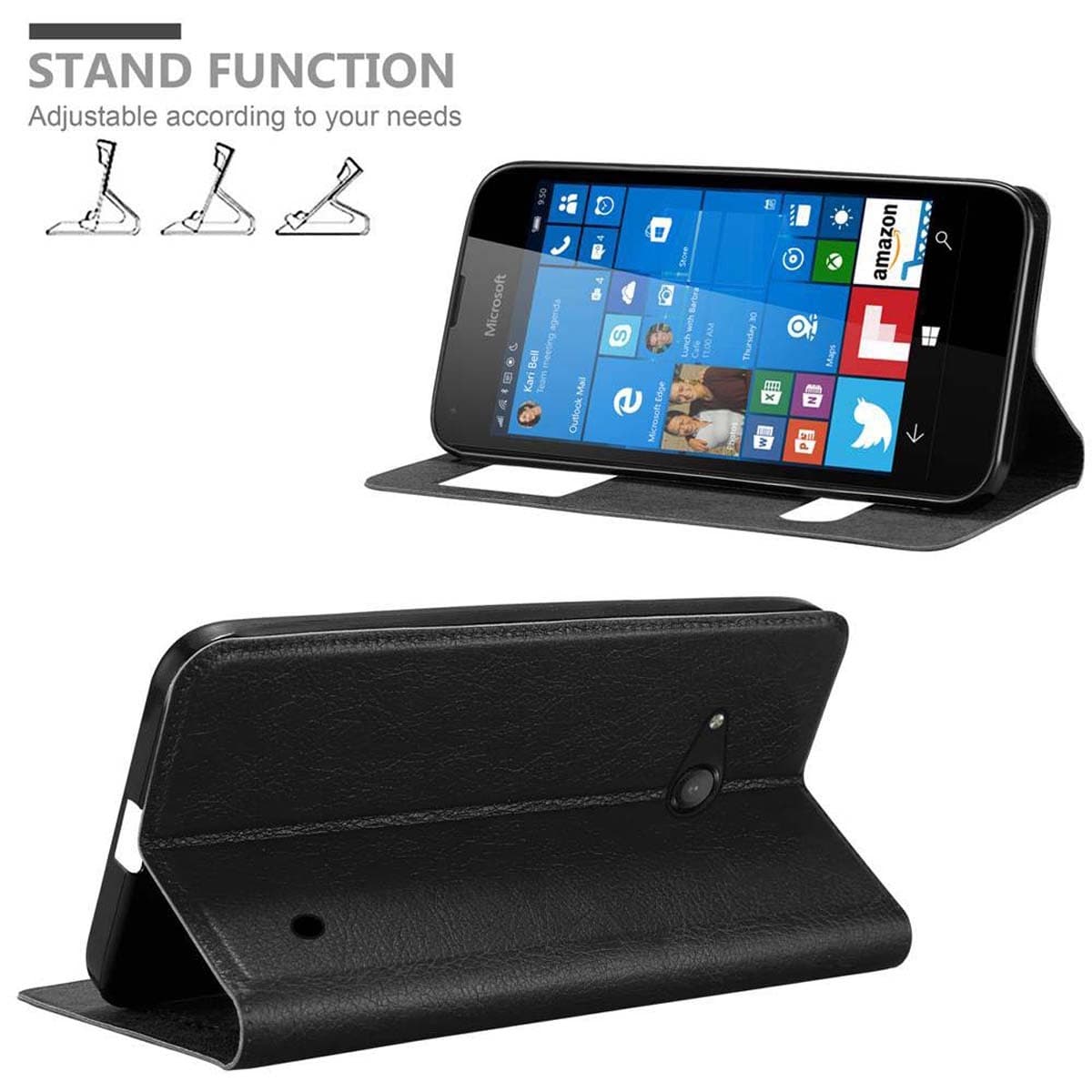 Nokia Lumia 550 lommebokdeksel cover (svart) - Elkjøp