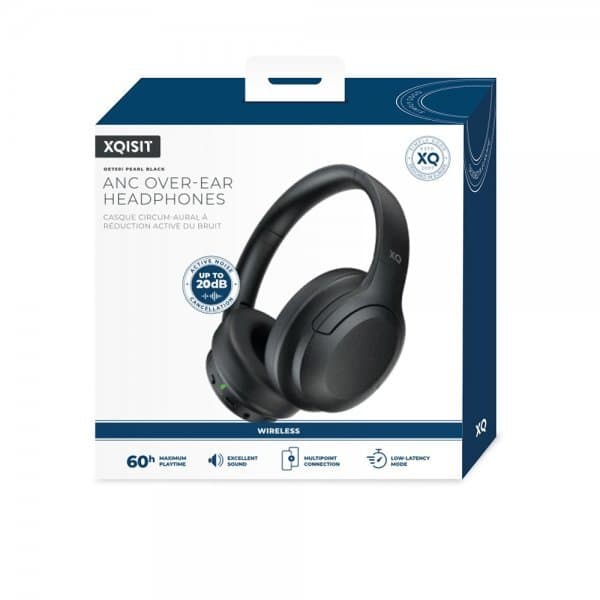 XQISIT Hodetelefoner OE750i ANC Over-Ear Headphones Pearl Black - Elkjøp