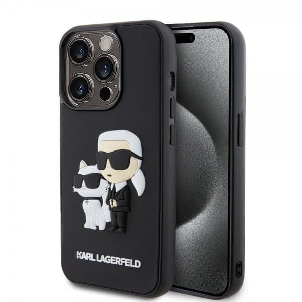 Karl Lagerfeld iPhone 13 Pro Cover 3D Rubber Karl & Choupette Sort ...