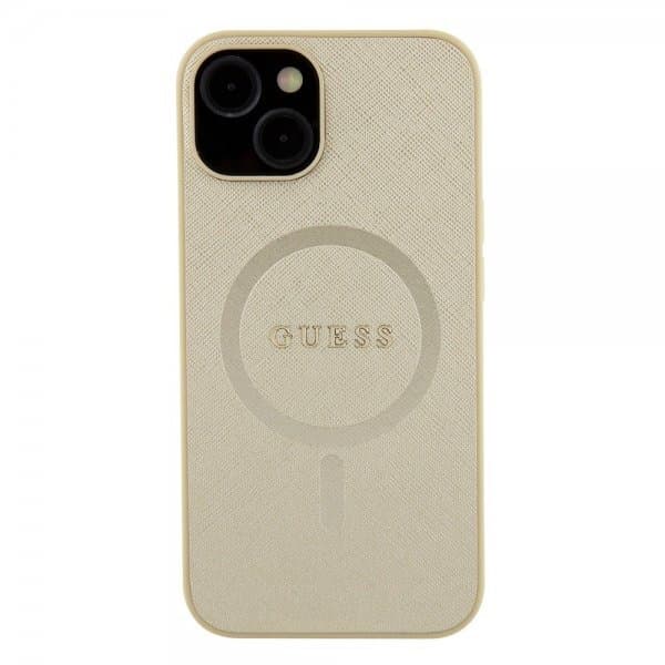 Guess iPhone 15 Plus Deksel Saffiano MagSafe Beige - Elkjøp